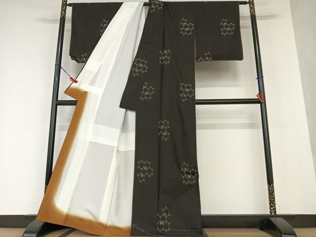 平和屋着物○結城紬 80亀甲 吉祥文 正絹 逸品 未使用 CAAU3025yc