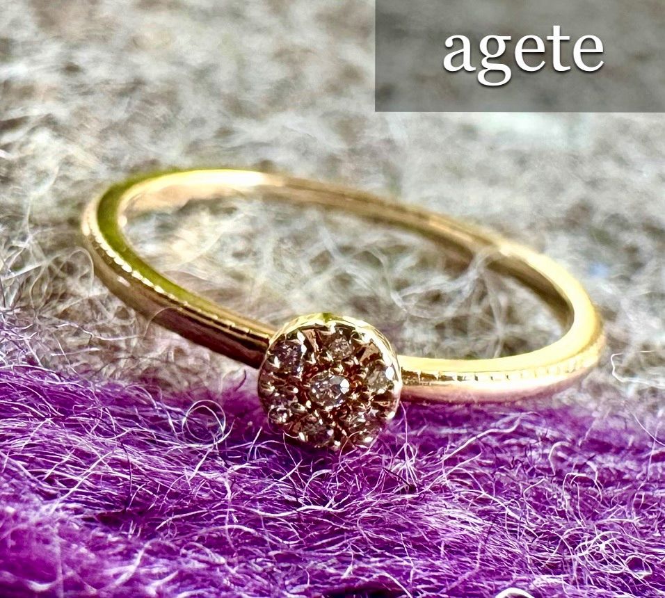 agete K10YG*11号*サークルダイヤモンドリング*アガット - メルカリ