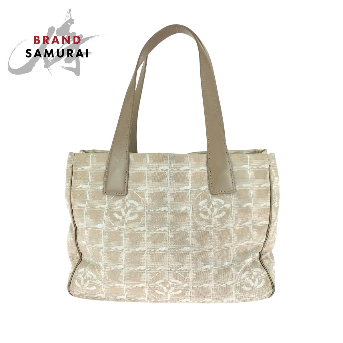 CHANEL シャネル ニュートラベルライン ピンクベージュ ゴールド金具 キャンバス/レザー トートバッグ ショルダーバッグ レディース ...