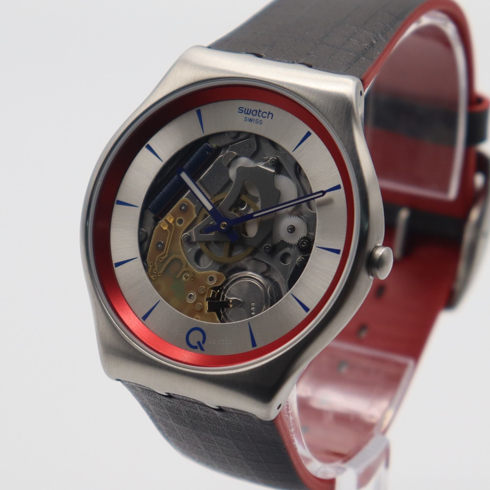 美品 スウォッチ 映画007コラボ Qモデル 2Q SKIN Irony クォーツ SS07Z102 純正革ベルト 箱/保証書/取説付き ...