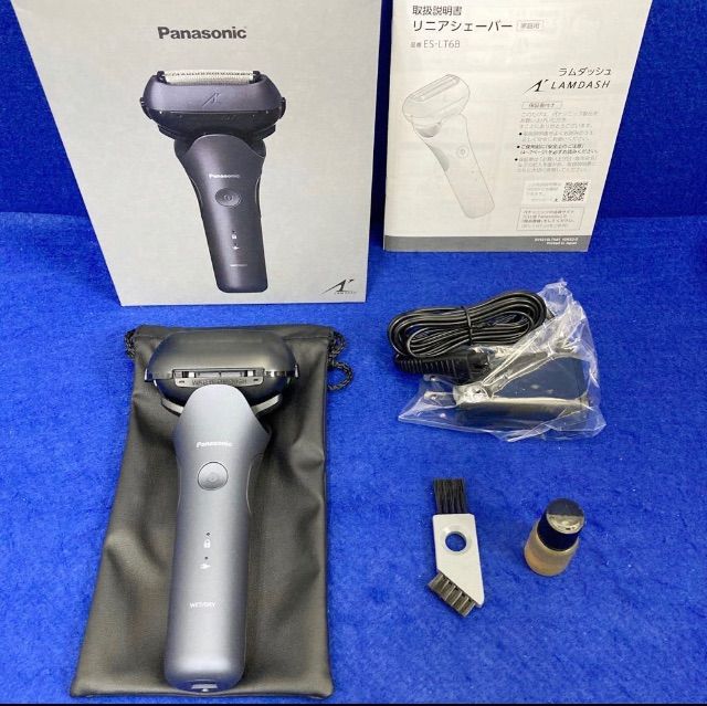 展示 未使用 美品★保証★Panasonic パナソニック ES-LT6B-A メンズシェーバー ラムダッシュ 3枚刃 青 お風呂でも剃れる - メルカリ
