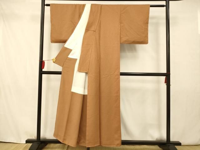 平和屋着物▽上質な色無地　単衣　一斤染色　正絹　逸品　未使用　AABA7779fy 平和屋着物□上質な色無地 濃色 正絹 逸品 未使用 AABA2237nf