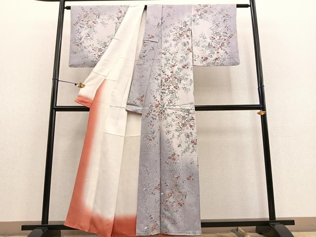 平和屋着物□上質な小紋 枝花文 正絹 逸品 CAAT6657xi