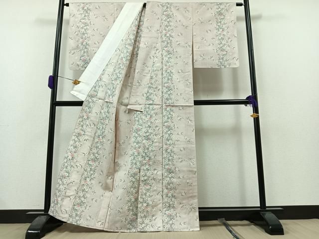 平和屋着物▽上質な紬 単衣 草花文 正絹 逸品 AAAZ0979jh - メルカリ