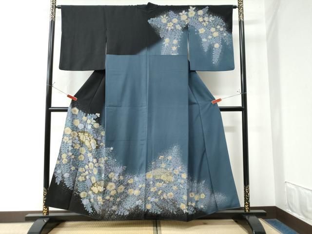 平和屋着物●訪問着　辻が花　手描き　絞り　暈し染め　金彩　正絹　逸品　未使用　CAAW8180y 平和屋着物○訪問着 辻が花 手描き 絞り たたき染め 金彩 正絹 逸品