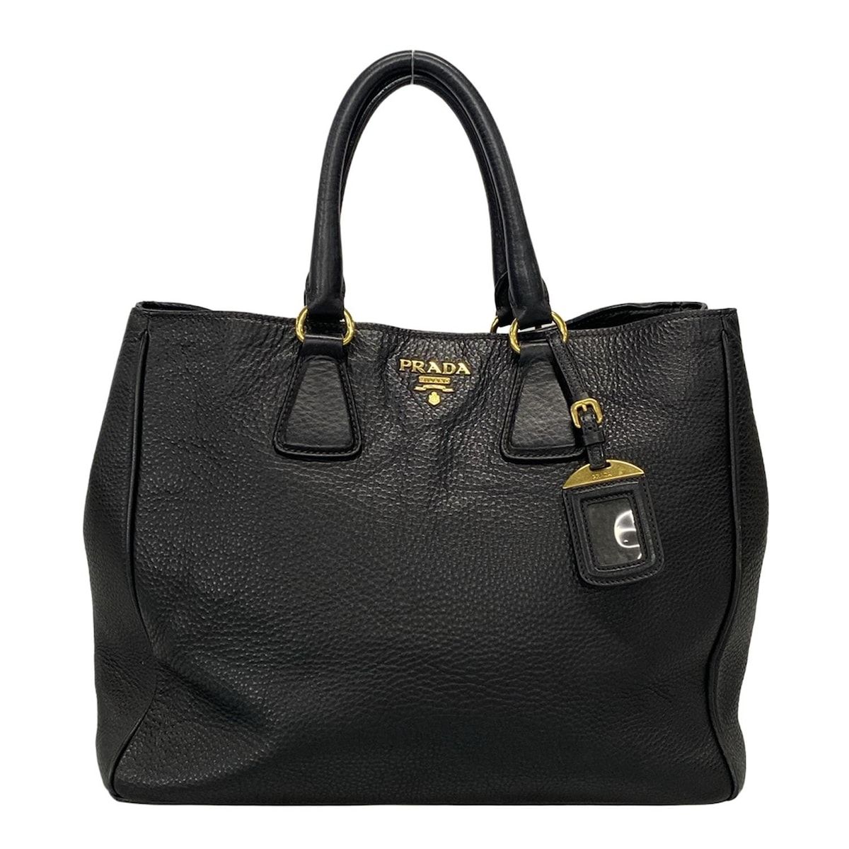 PRADA(プラダ) トートバッグ ロゴ 黒 革タグ レザー - メルカリ PRADA(プラダ) トートバッグ ロゴ 黒 革タグ レザー - メルカリ