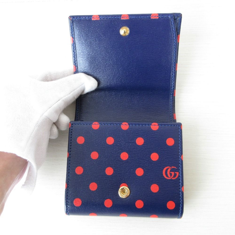 美品 GUCCI グッチ ホースビット ポルカドット コンパクト 美品 GUCCI グッチ ホースビット ポルカドット コンパクト