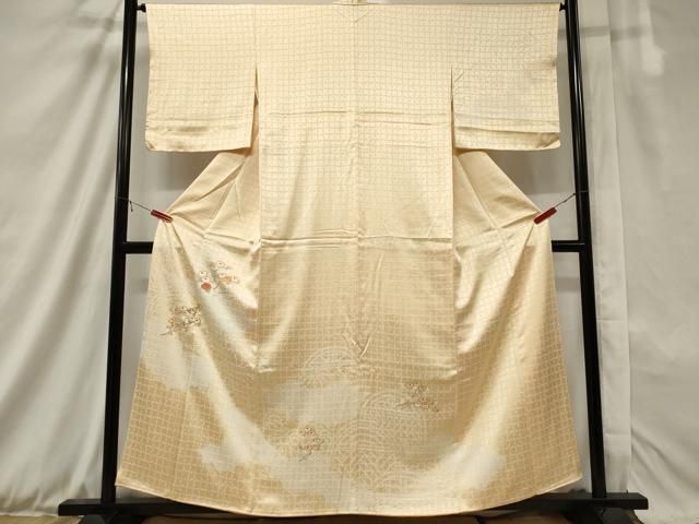 平和屋着物○訪問着 紬地 枝垂れ柳 正絹 逸品 CAAW4645hy