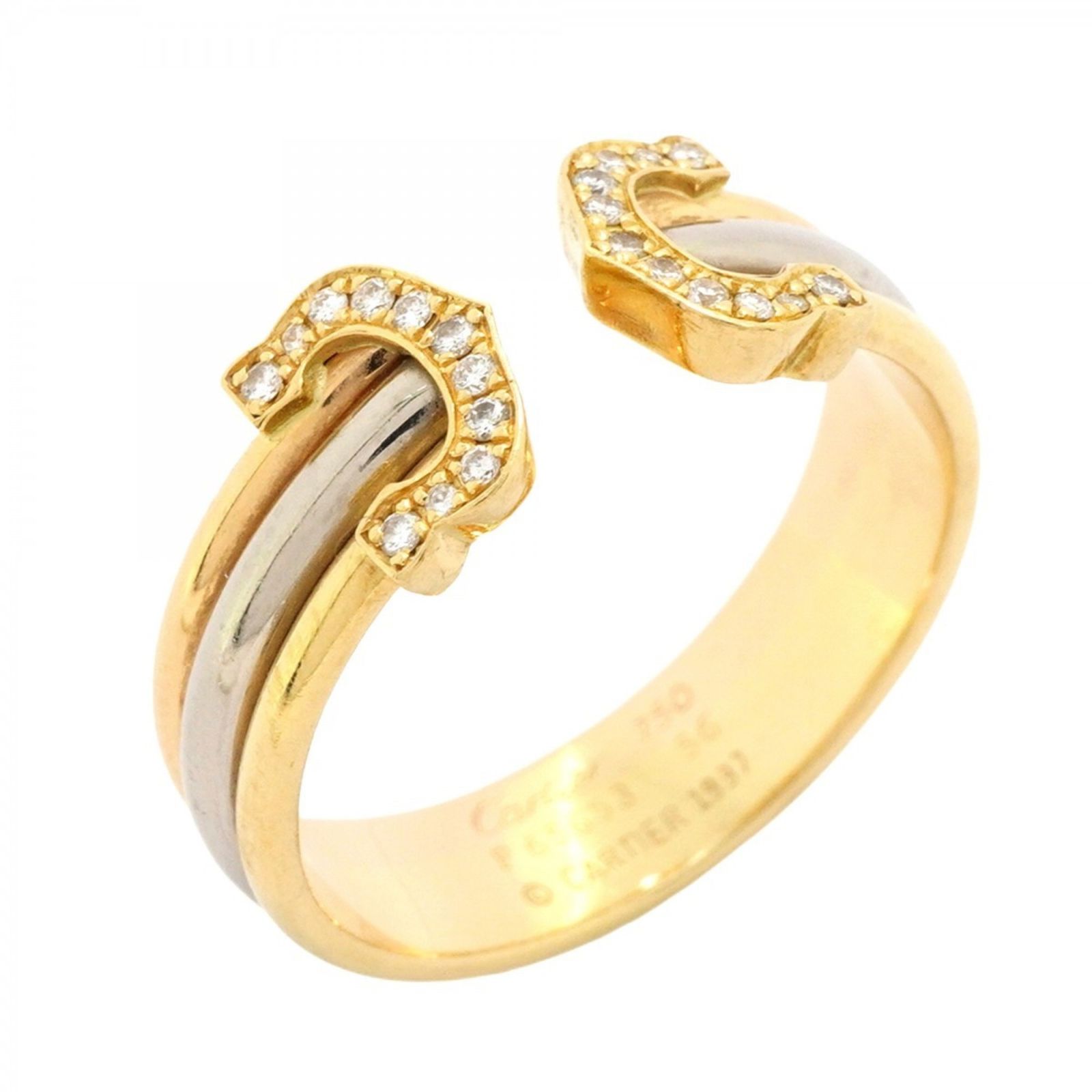 カルティエ(Cartier) カルティエ リング 2C K18YG イエローゴールド K18WG ホワイトゴールド K18PG ピンクゴールド ダイヤモンド ＃56レディース - メルカリ