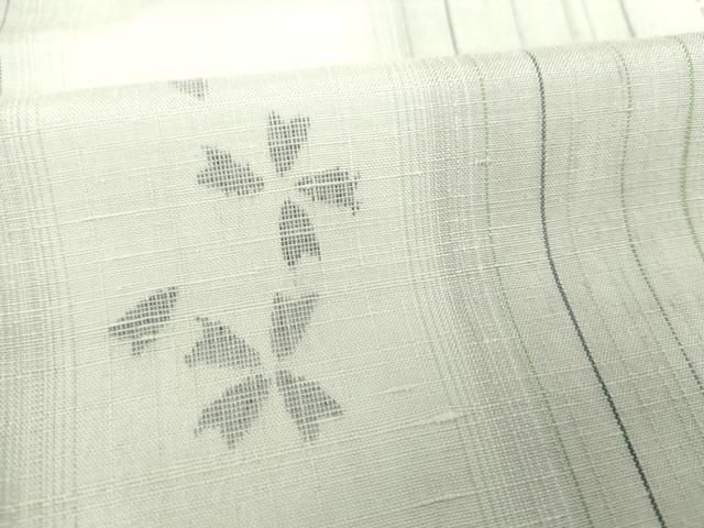 平和屋着物○結城紬 奥順 はたおり娘 80亀甲 雪輪重ね 舞桜間道 やまと