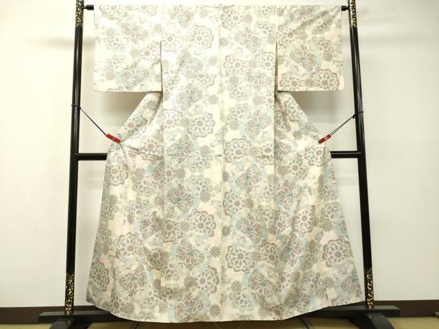 平和屋着物○本場大島紬 9マルキ 草花間道 正絹 逸品 未使用 AAAT9380np