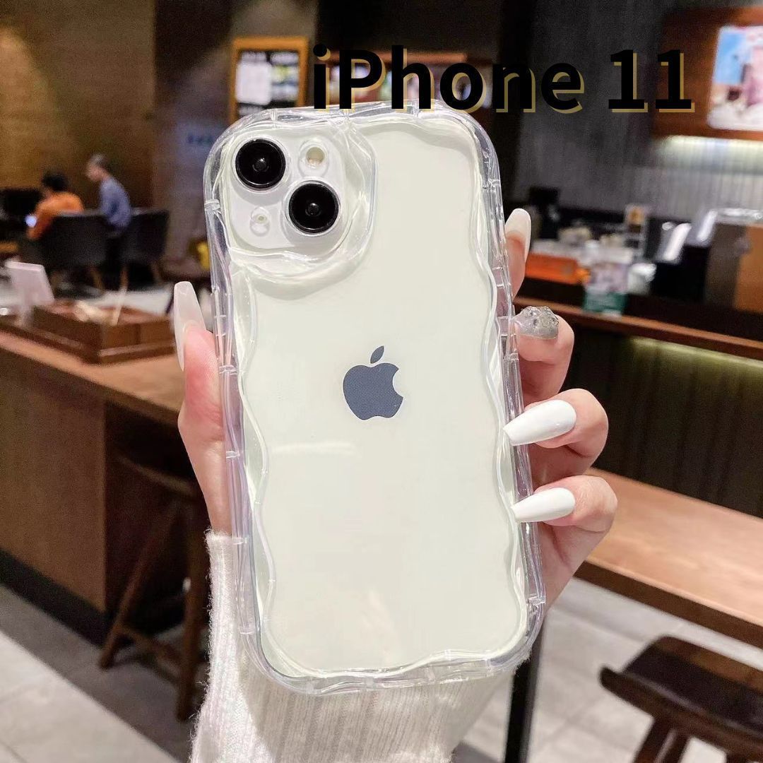 【SHOPSW】iPhone11 スマホケース なみなみ クリア シンプル 軽量 おしゃれ かわいい 透明 E027 - メルカリ