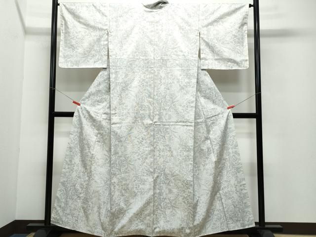 平和屋着物○本場大島紬 白大島 9マルキ 麻の葉文様 正絹 逸品 DAAR4433tw