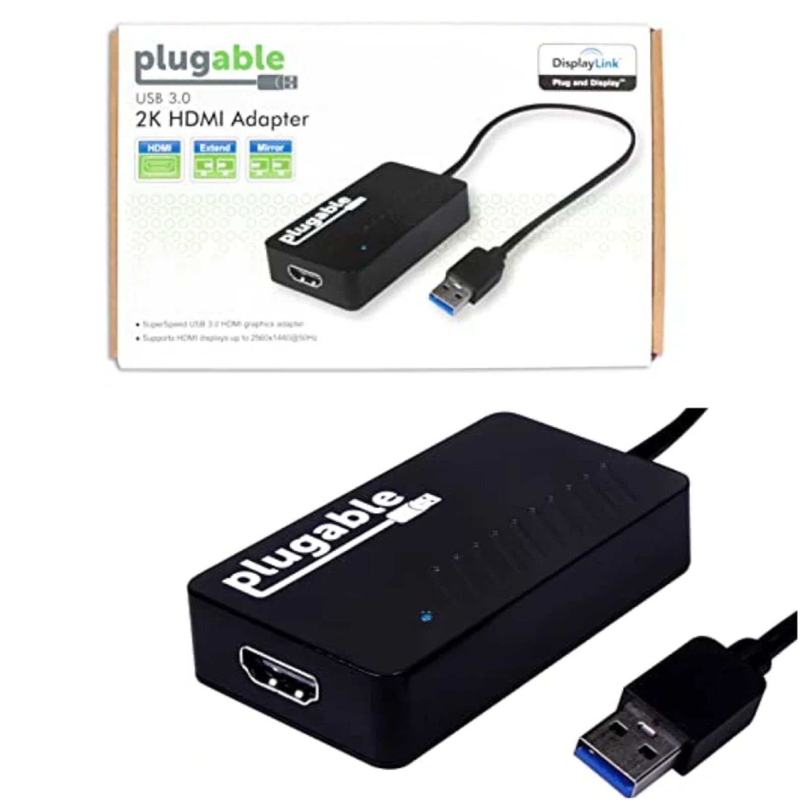 Plugable USB3.0 ディスプレイアダプタ HDMI 2K 1080p 対応 - USB グラフィック変換アダプタ ...