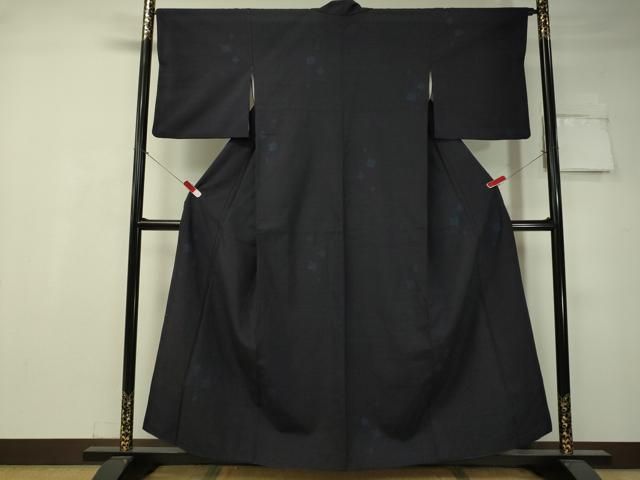 平和屋着物○結城紬 80亀甲 流水花文 正絹 逸品 AAAY6608zg