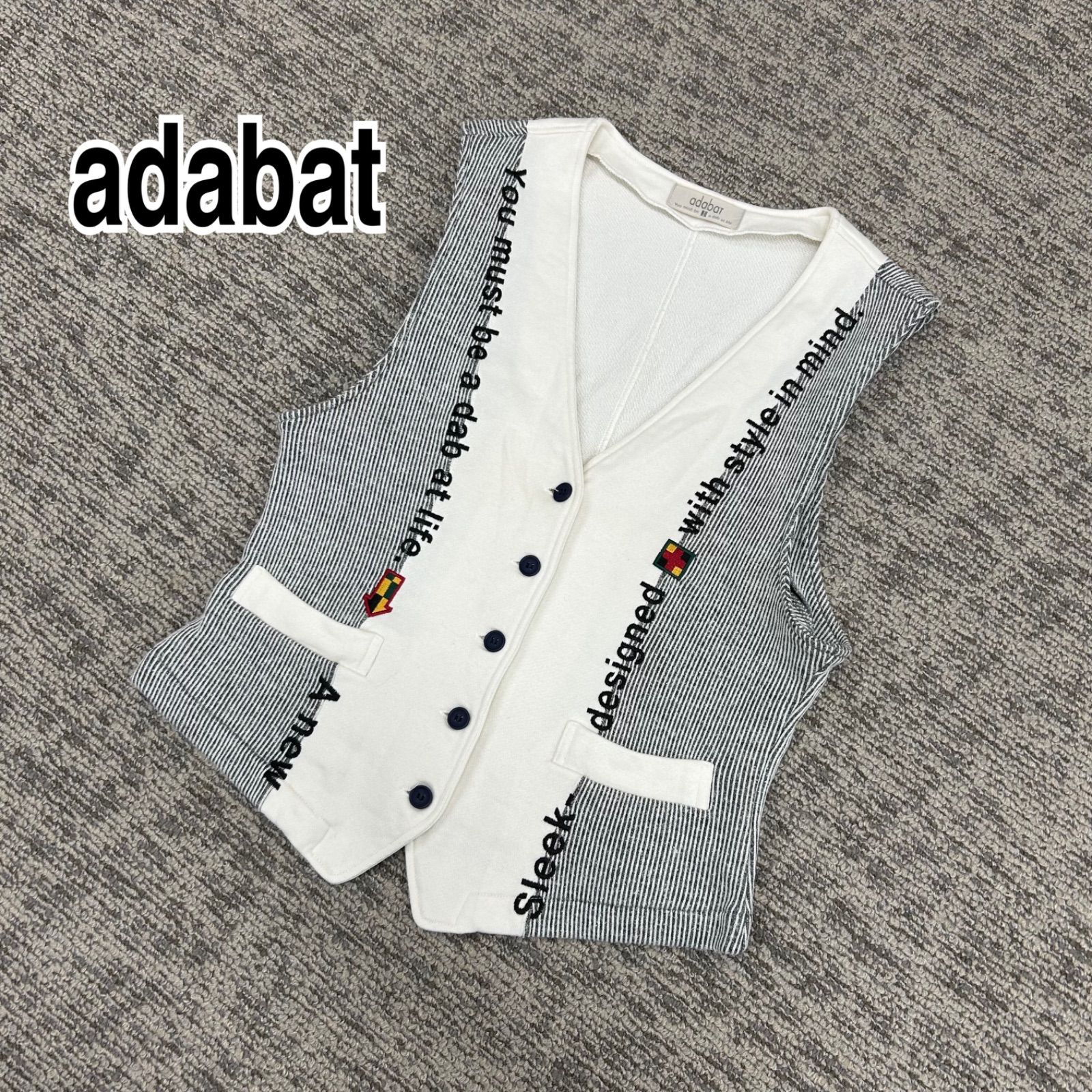 アダバット adabat Vネック 刺繍入りベスト I - メルカリ
