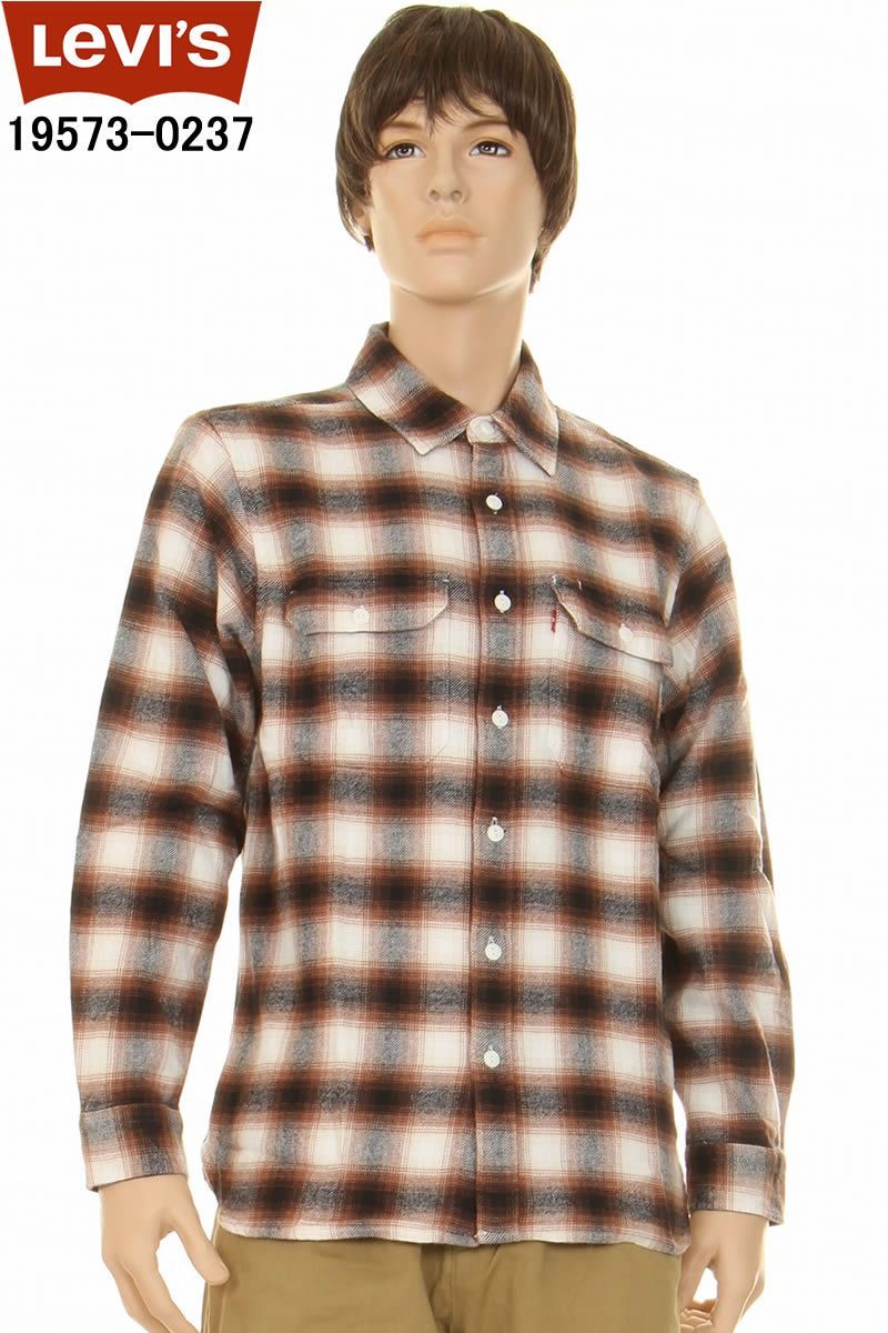 Levi's リーバイス 19573-0237 JACKSON ワーカーシャツ ブラウン SUNNY CREAM リーバイスワークシャツ 長袖 ...