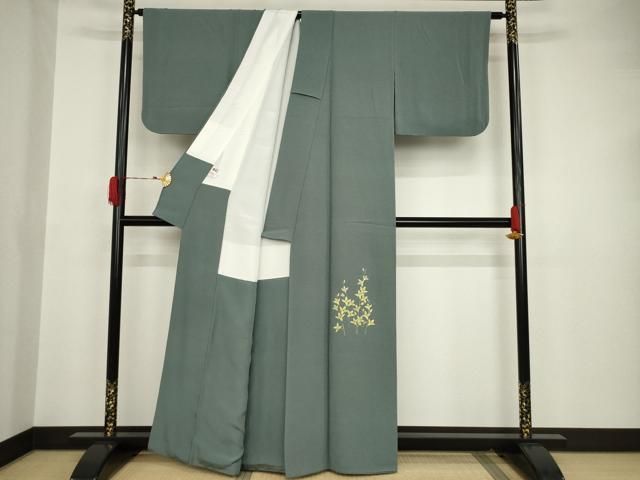 平和屋着物□極上 東京友禅 菅有鬼一 付下げ 白鷺 手描き 蔦