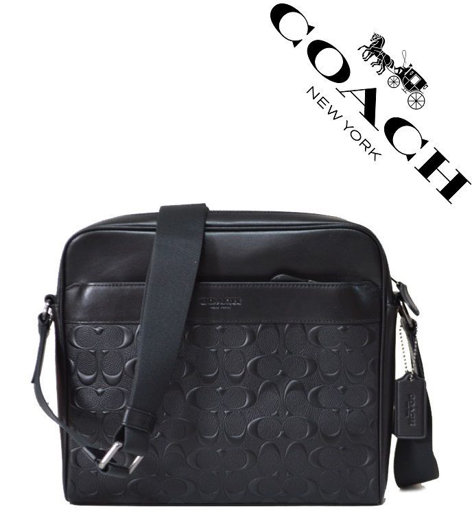 【セール中】COACH コーチバッグ F28455 ブラック ショルダーバッグ フライトバッグ 斜めがけバッグ メンズバッグ クロスボディー ...