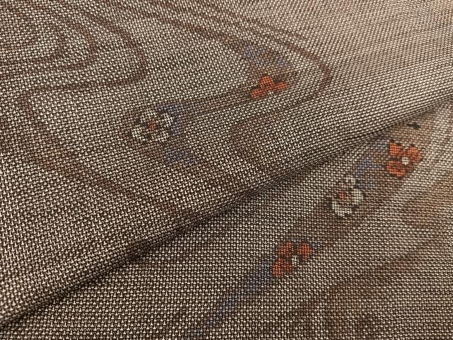 平和屋着物○本場大島紬 9マルキ 流水花文 正絹 逸品 未使用 BAAU0169gt