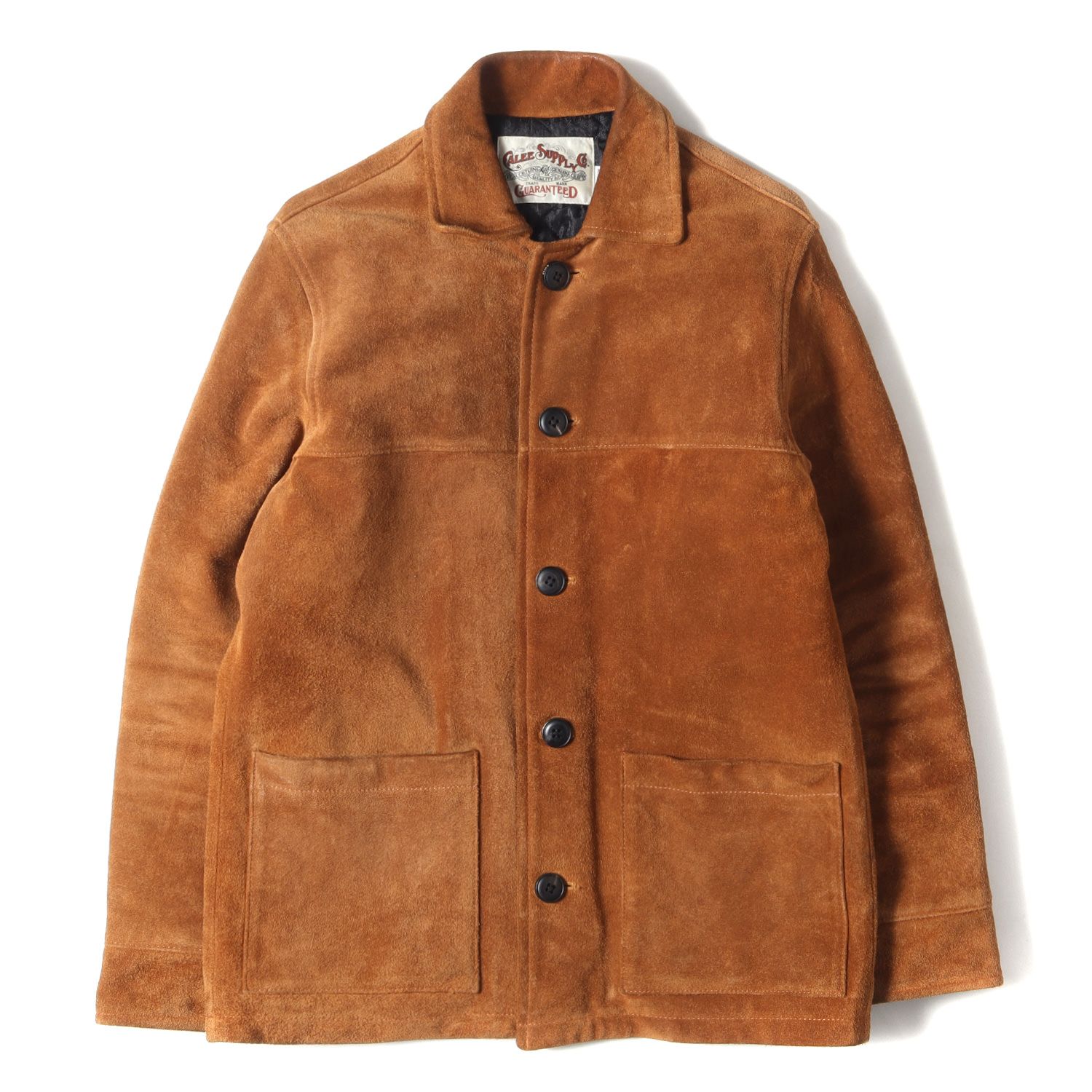 CALEE キャリー コート サイズ:M スウェードレザー カーコート BUCKSKIN CAR COAT TYPE LEATHER JACKET ブラウン アウター ブルゾン ジャケット ...