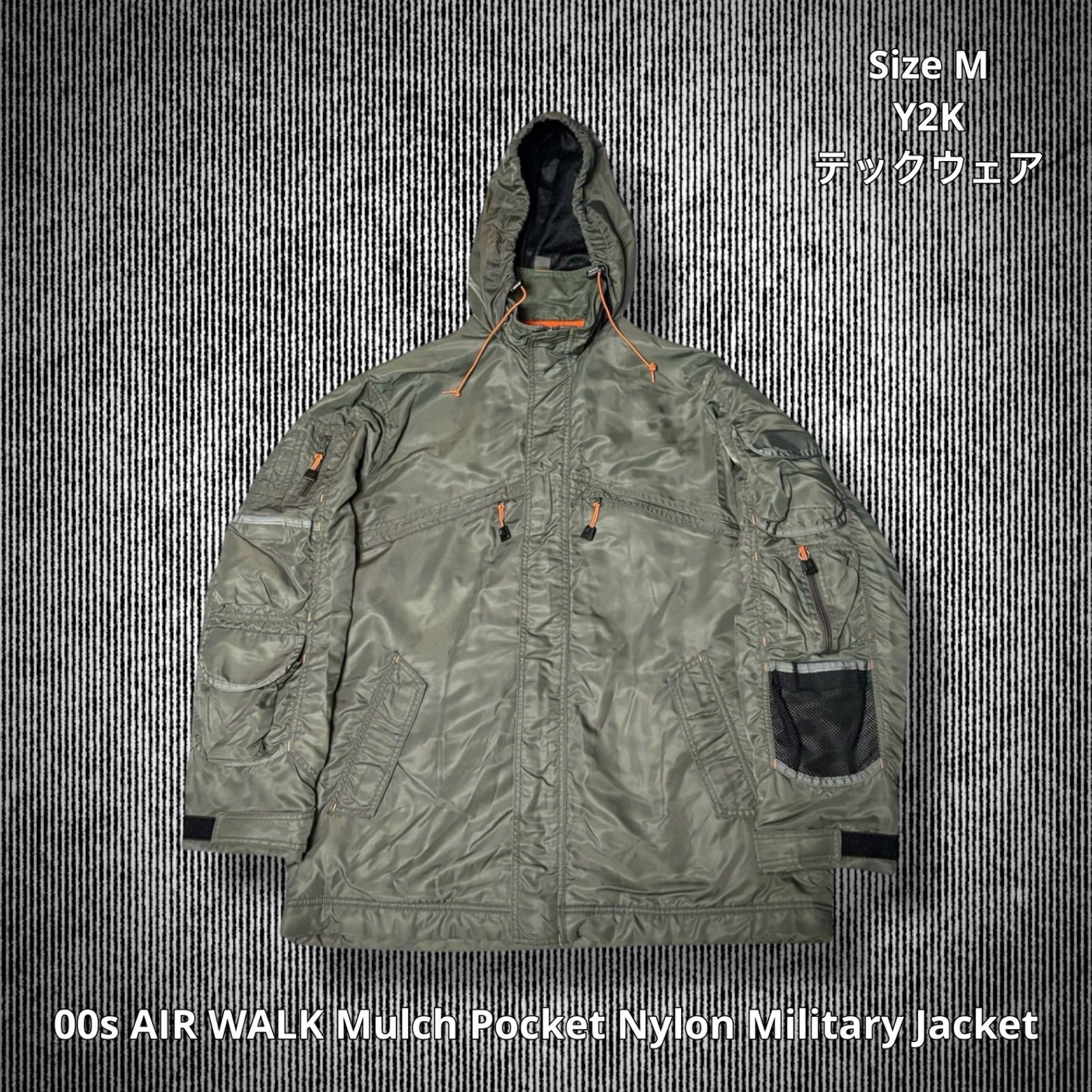 00s AIR WALK Mulch Pocket Nylon Military Jacket エアウォーク マルチポケットミリタリー ...