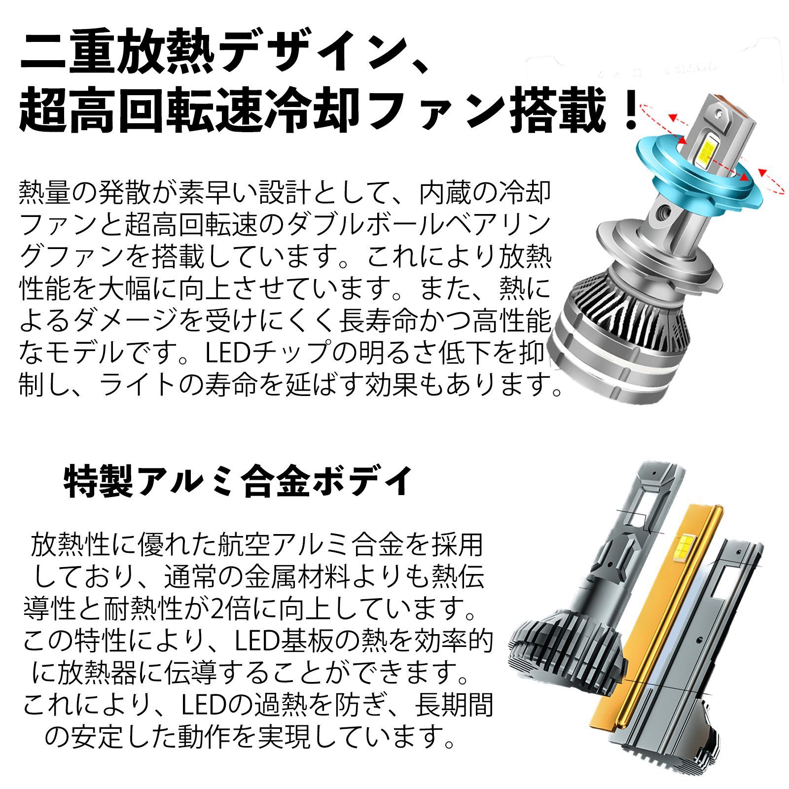 トヨタ ランドクルーザー200 UZJ200 URJ202 LEDバルブ フォグランプ H16 6500K 車検対応 新基準対応 1年保証 ...