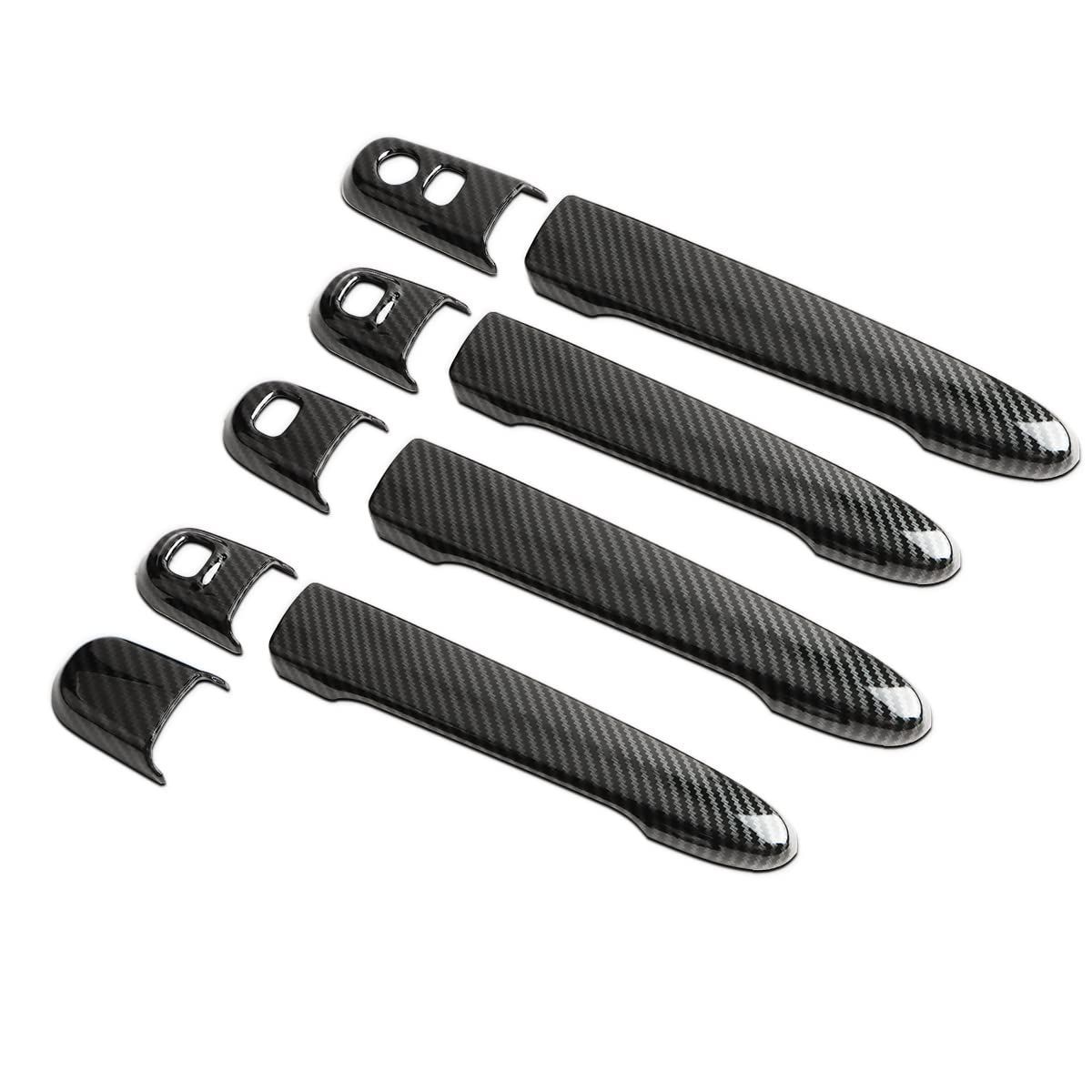 新品 Marchfa ドアハンドルカバー【トヨタ ルーミー/タンク＆スバル ジャスティ＆ダイハツ トール M900A M910A】に適合 ドアカバー メッキ カーボン調 9Pセット(全グレード ...