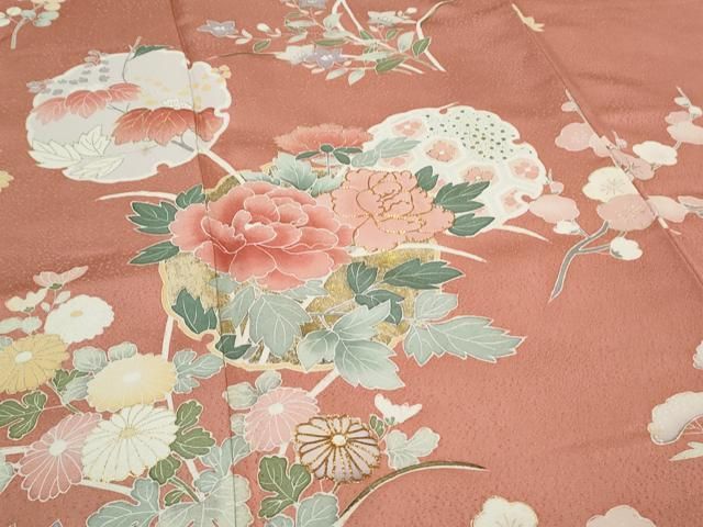 平和屋着物○訪問着 駒刺繍 雲取り渡り橋草花文 金彩 ます