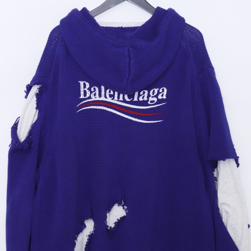 BALENCIAGA キャンペーンロゴレイヤードプルオーバーニット BALENCIAGA キャンペーンロゴレイヤードプルオーバーニット