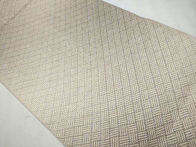 平和屋着物●八寸名古屋帯　組織　網目文　銀糸　正絹　逸品　CAAR7892hy 平和屋着物○八寸名古屋帯 組織 網目文 銀糸 正絹 逸品 CAAR7892hy