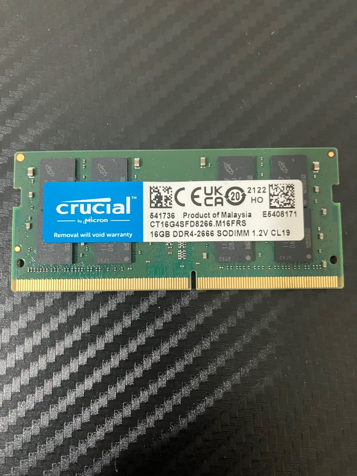 crucial クルーシャル クルーシャル Crucial DDR4-2666 16GB SODIMM ノートパソコン用増設メモリ CT16G4SFD8266 - メルカリ