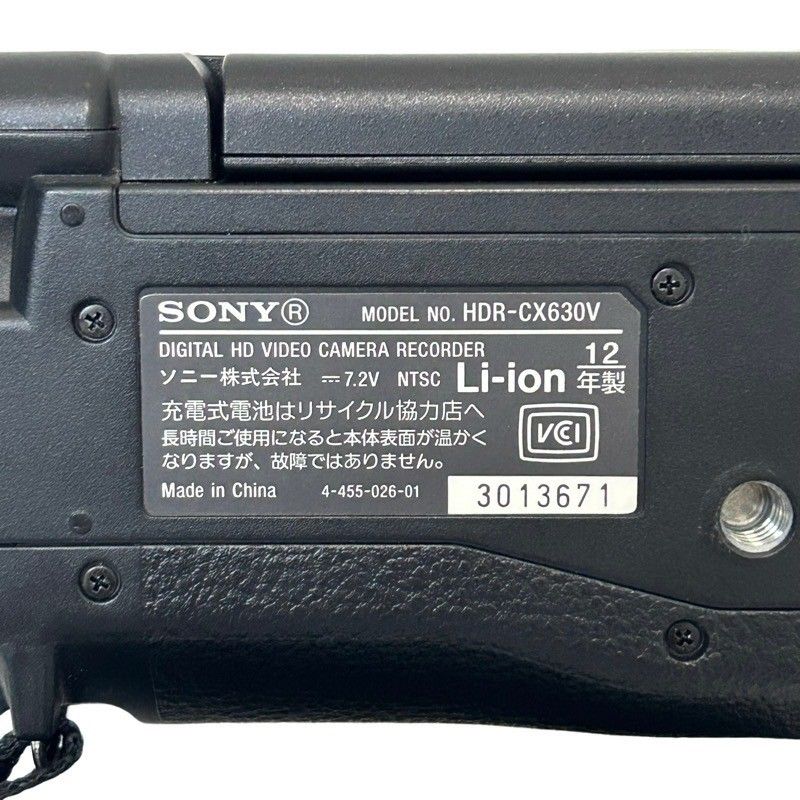 SONY ソニー デジタルピデオカメラ HDR-CX630 ブラック 2012年製 簡易動作確認済 ケーブル・ケース付属 【中古 ...