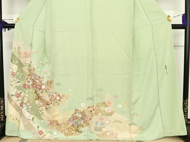 平和屋着物○京友禅の第一人者 松井青々 訪問着 花車