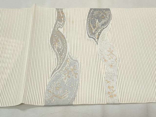 平和屋着物○八寸名古屋帯 ロートン織 横段文 正絹 逸品 CAAZ0332dy