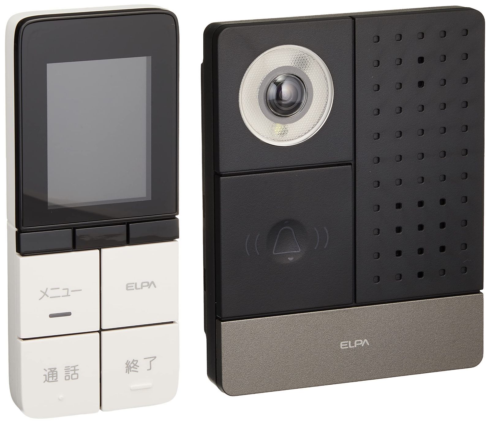 エルパ(ELPA) テレビドアホン インターホン ワイヤレス 乾電池式 広角カメラ LEDライト付 録画機能 DHS-SP2220E - メルカリ