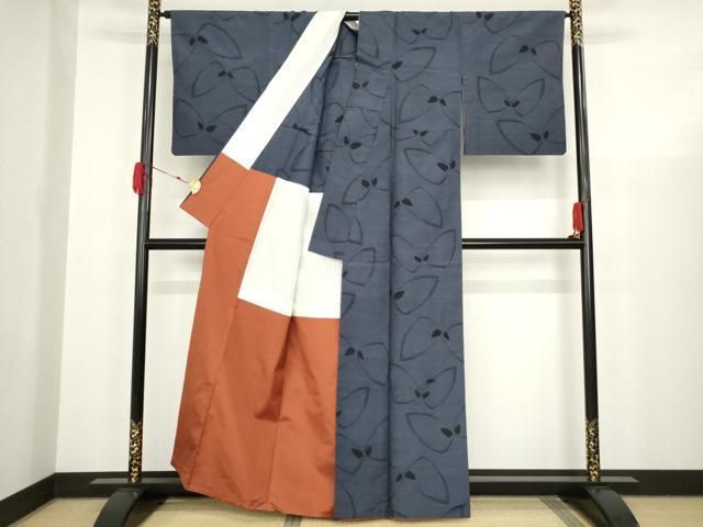 平和屋着物□上質な紬 舞花文 胴抜き仕立て 正絹 逸品 CAAT8566kb