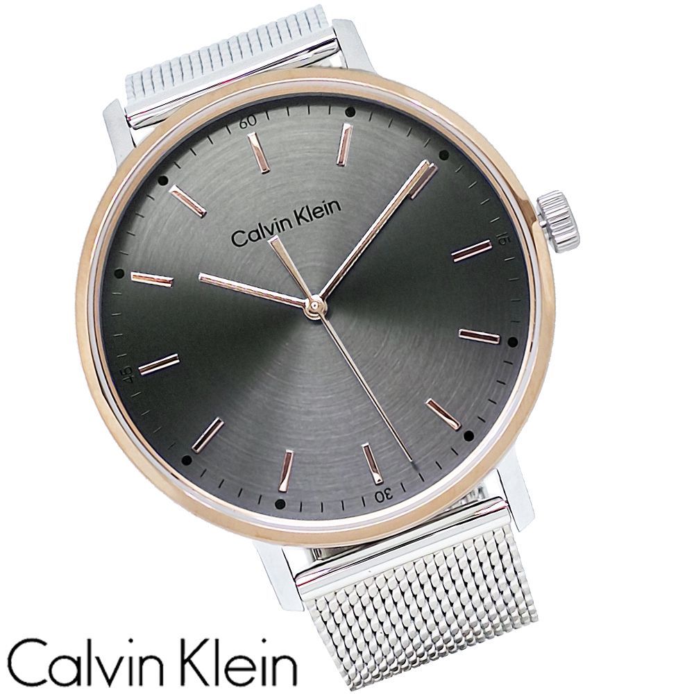 【新品】カルバンクライン CK 腕時計 時計 メンズ ファッション プレゼント ギフト シルバー オリーブ系ガンメタル文字盤 カジュアル ...