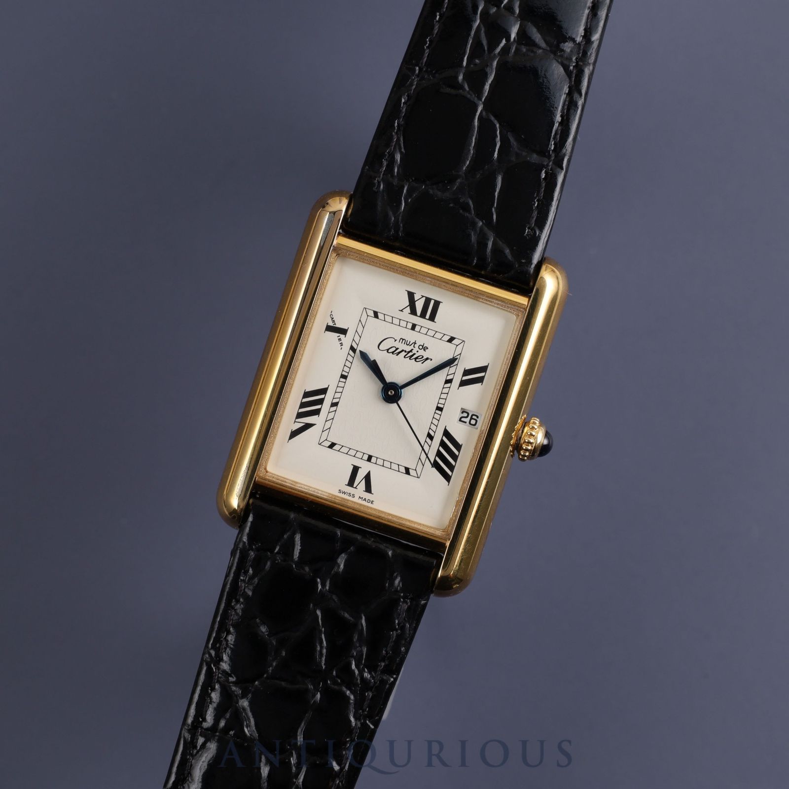 CARTIER カルティエ マストタンク GM（XL） デイト QZ W1013754 / 2413 Cal.687 SV925 革 純正尾錠 ...