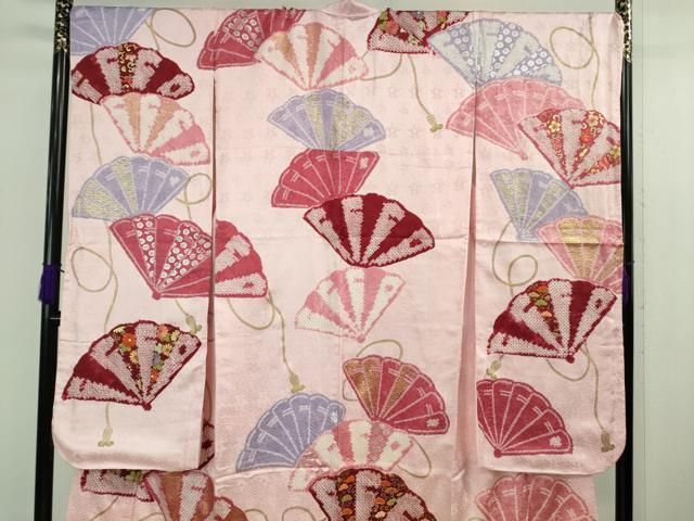 平和屋本店□極上 創業460年・千總 振袖 刺繍 絞り 檜扇花文 金銀彩