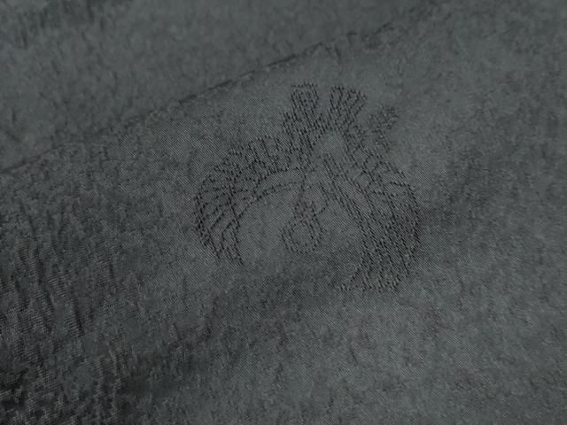 平和屋着物○螺鈿工芸作家 佐野正喜 色無地 飛鳥地紋 墨色 正絹 逸品