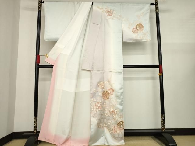 平和屋着物○十日町老舗ブランド 吉澤友禅 吾妻徳穂 訪問着 吉祥花