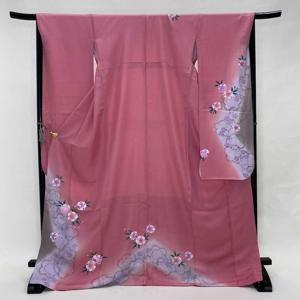 振袖 中古 ピンク 正絹 古典 裄67.3cm 身丈174cm 美品 L サイズ 振袖 中古 ピンク 正絹 古典 裄67.3cm 身丈174cm 美品 L サイズ