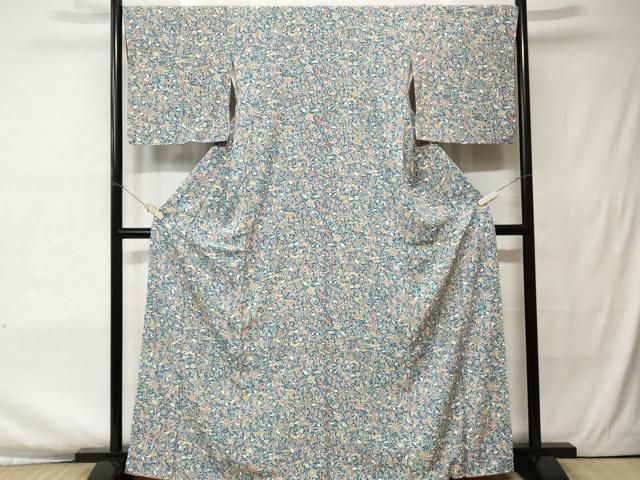 平和屋着物□上質な小紋 枝花文 正絹 逸品 未使用 AAAK7068Bsw 平和