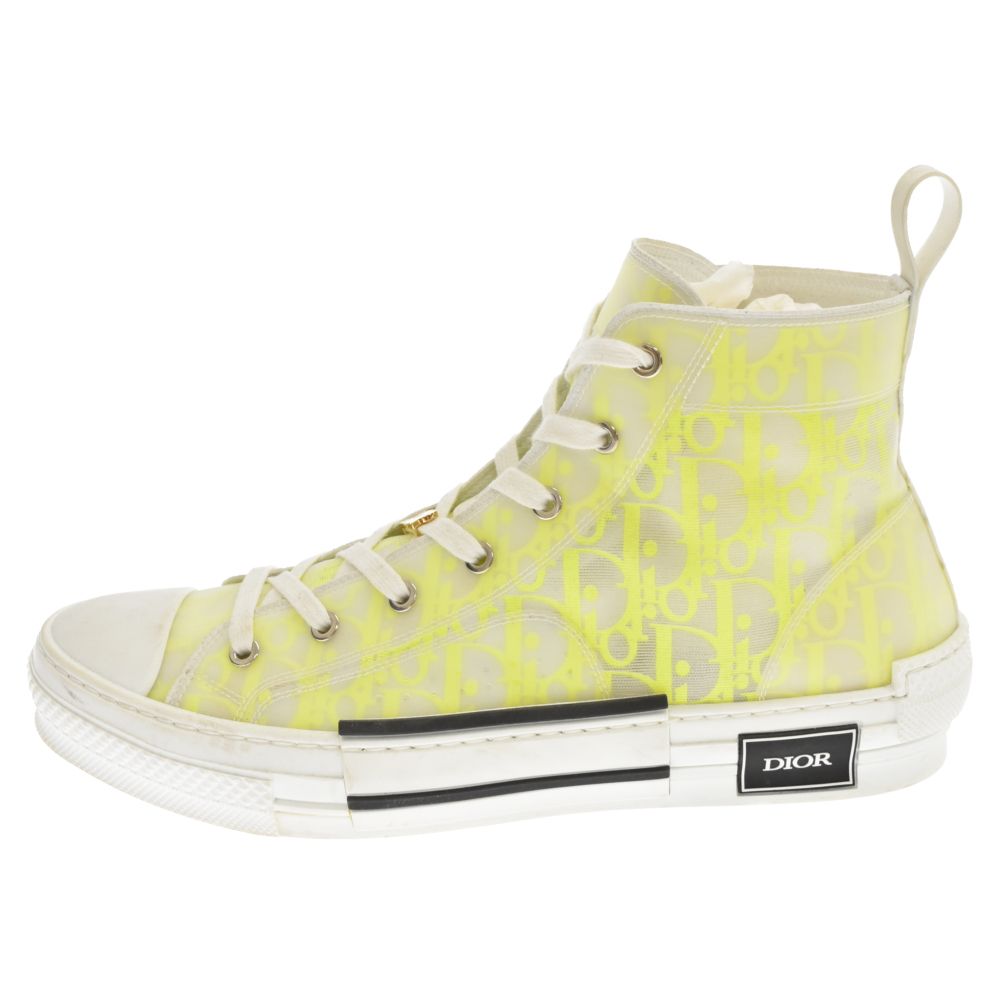 DIOR (ディオール) 21SS B23 オブリーク柄 ハイカットスニーカー ホワイト/イエロー - メルカリ