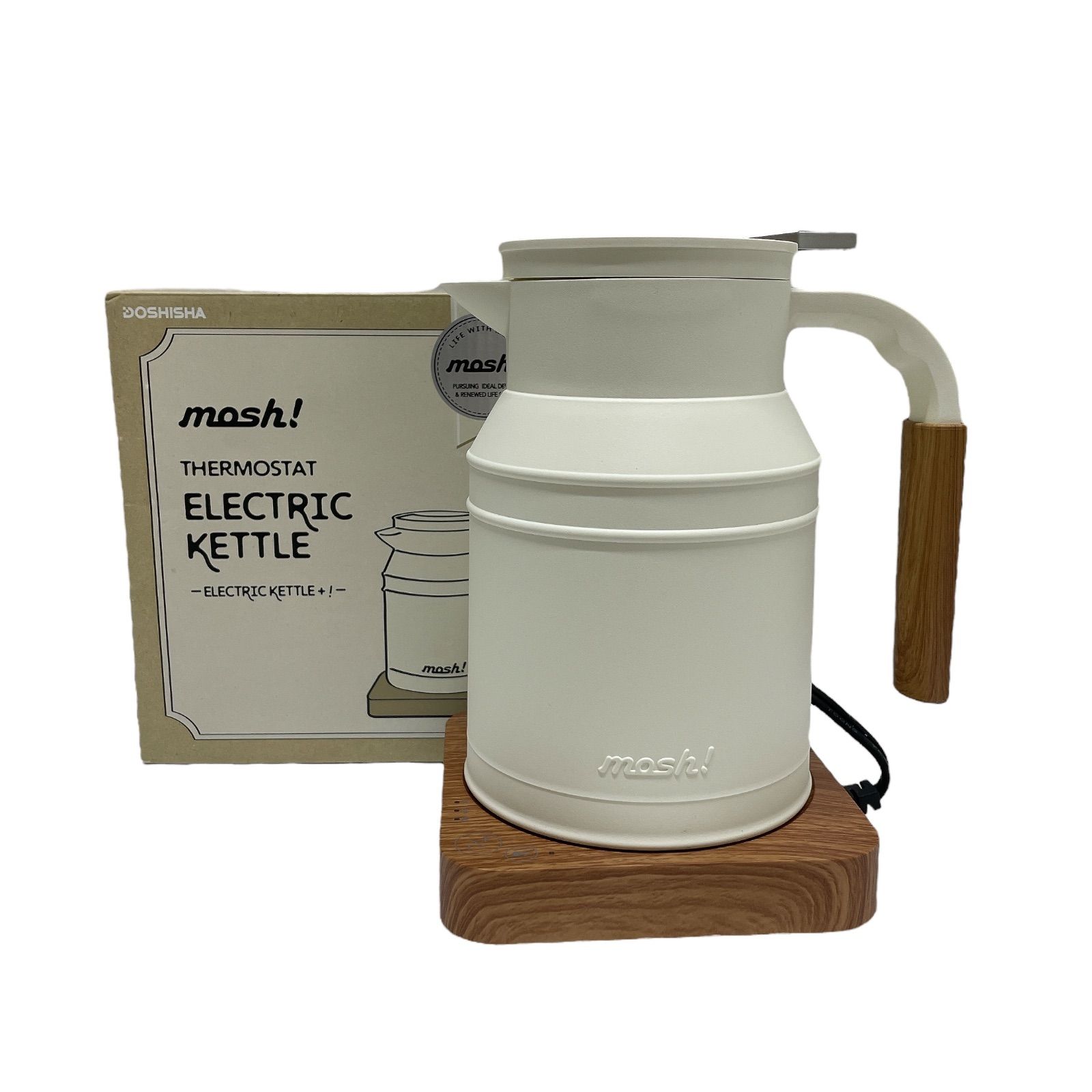 WJ18 DOSHISHA ドウシシャ mosh! モッシュ 電気ケトル M-EK1 アイボリー 0.8L 保温 電気ポット おしゃれ ミニケトル - メルカリ