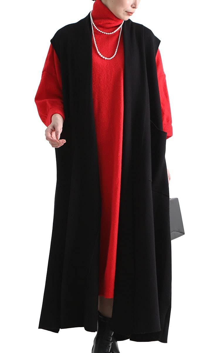 [sawa a la mode] エレガント ロング ジレ レディース ファッション アウター ベスト ジレ - メルカリ