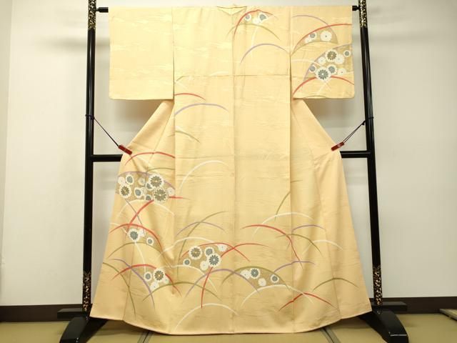 平和屋着物○訪問着 駒刺繍 地紙風景文 金彩 正絹 逸品 DAAT1011tw