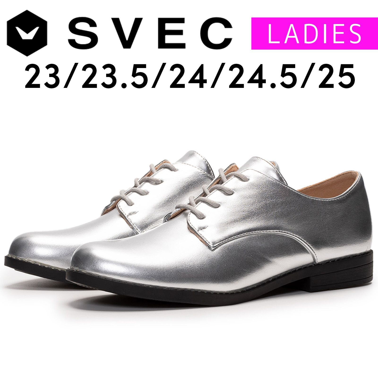 【新品】 オックスフォードシューズ レディース SVEC シュベック シルバー 銀色 白 グレー おじ靴 マニッシュ 痛くない ビジネスシューズ 通勤 通学 韓国 靴 シューズ 春 夏 秋 冬 ...