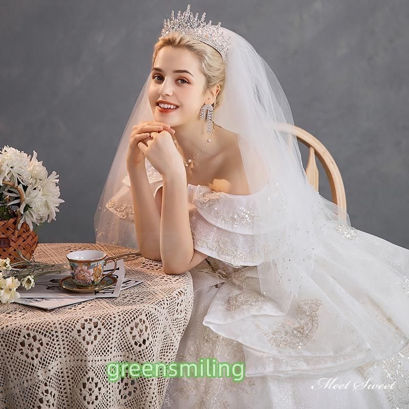 ウェディングドレス ロングドレス プリンセスドレス プリンセスライン